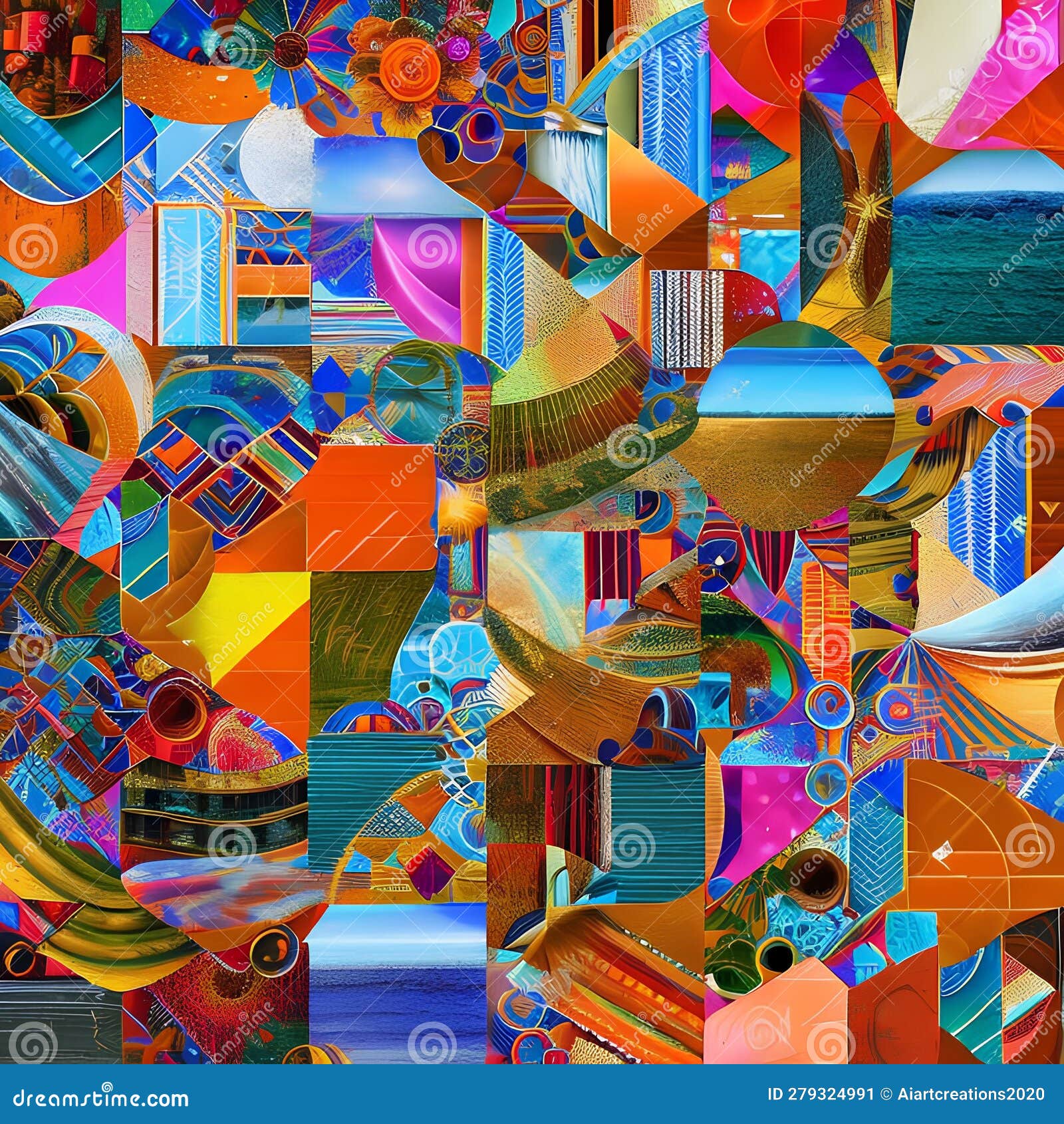 1386 Abstract Digital Collage: A Creative And Eclectic Background ...