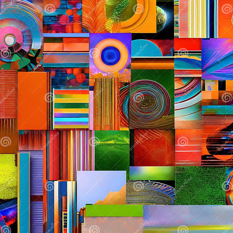 1608 Abstract Digital Collage: a Creative and Eclectic Background ...
