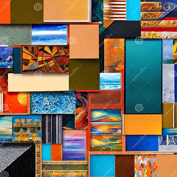 1628 Abstract Digital Collage: a Creative and Eclectic Background ...