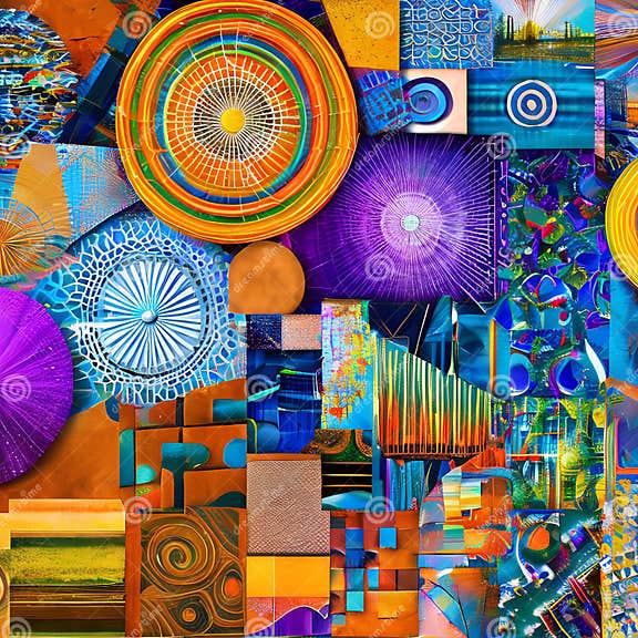1668 Abstract Digital Collage: a Creative and Eclectic Background ...