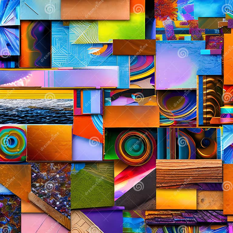 1648 Abstract Digital Collage: a Creative and Eclectic Background ...