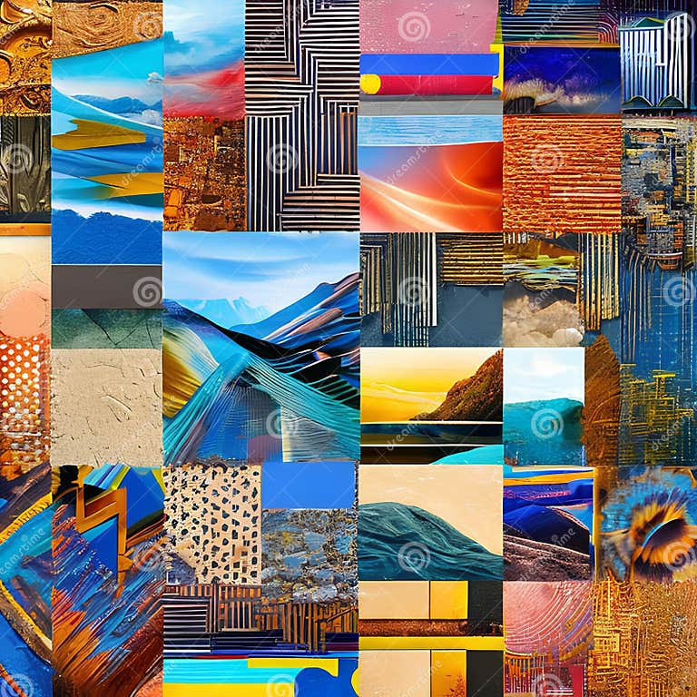 1628 Abstract Digital Collage: a Creative and Eclectic Background ...