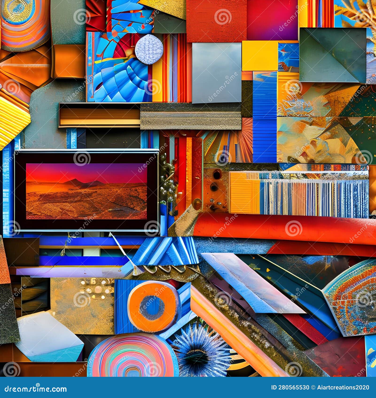 1768 Abstract Digital Collage: A Creative And Eclectic Background ...