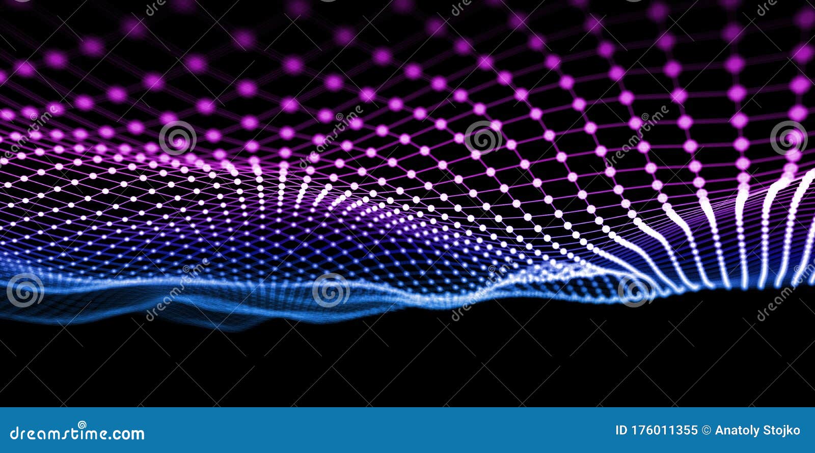 Abstract Digital Color Noise Grid from Dots and Lines on Black ...