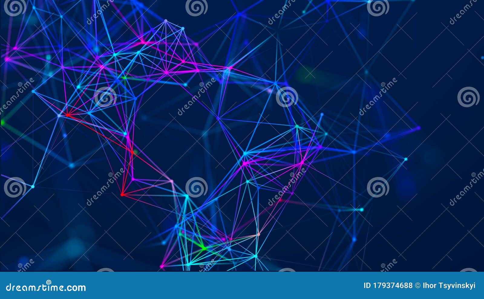 Abstract Digital Communication Points. Technological Background ...