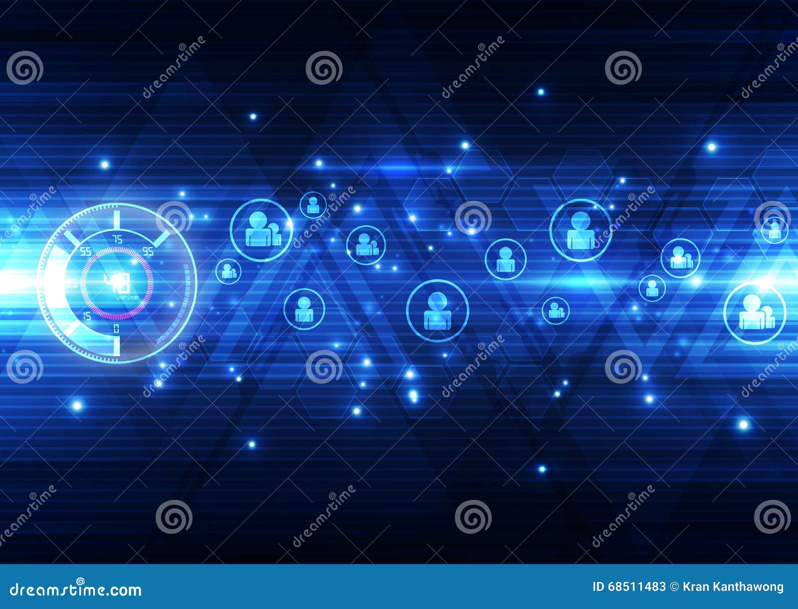 Abstract Digital Communication Technology Background. Illustration ...