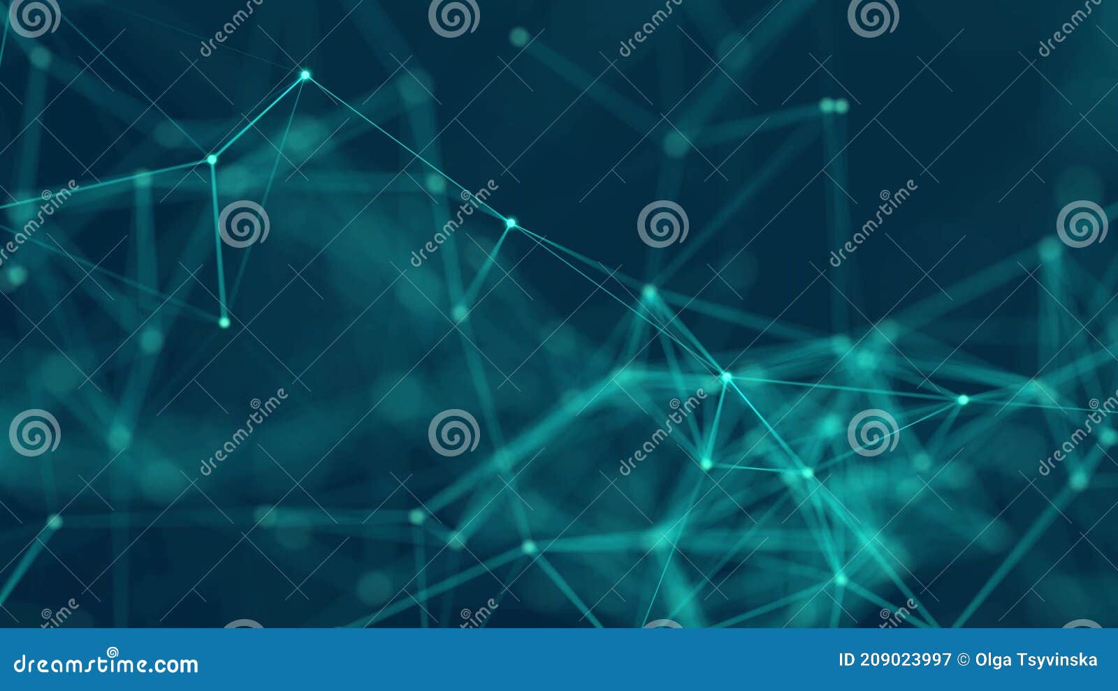Abstract Digital Connection Moving Dots And Lines Network Connection Structure Plexus Effect