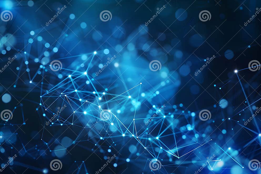 Abstract Digital Connection Moving Dots and Lines for Technology ...