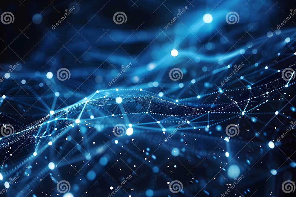 Abstract Digital Connection Moving Dots and Lines for Technology ...