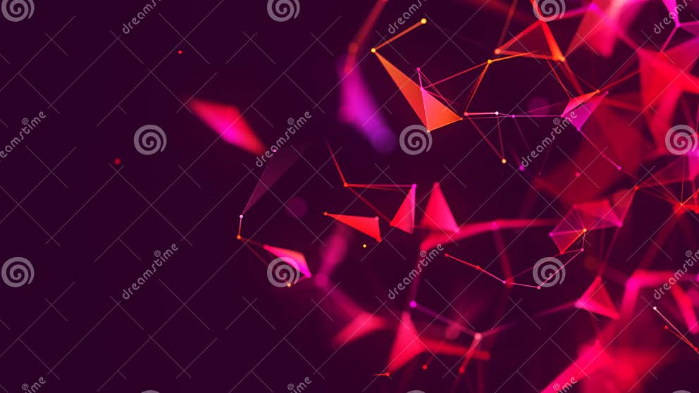 Abstract Digital Connection Moving Dots and Lines. Technology Background. Network Connection ...