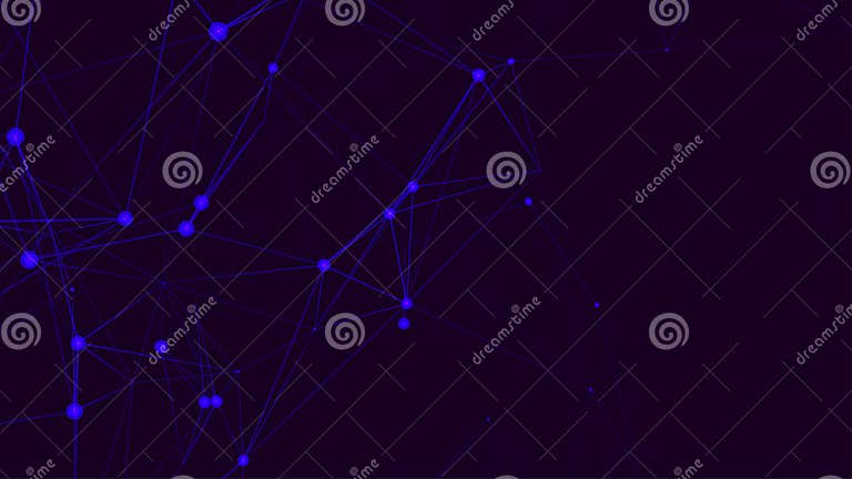 Abstract Digital Connection Moving Dots and Lines. Technology Background. Network Connection ...