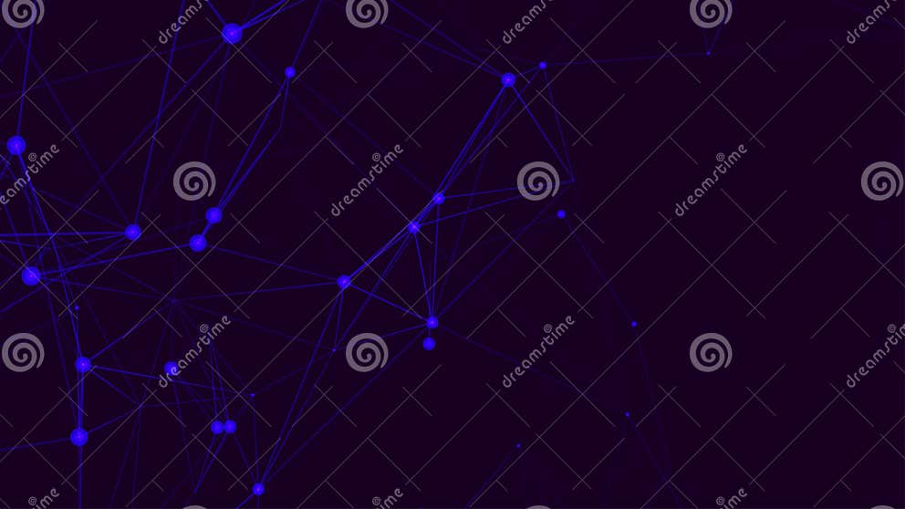 Abstract Digital Connection Moving Dots And Lines Technology