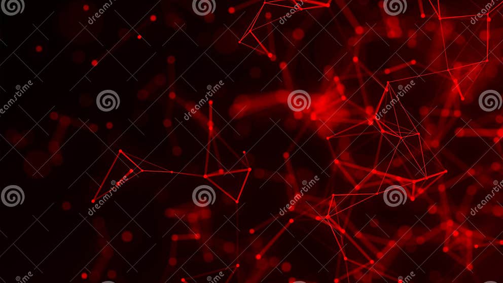 Abstract Digital Connection Moving Dots and Lines. Technology Background. Network Connection ...