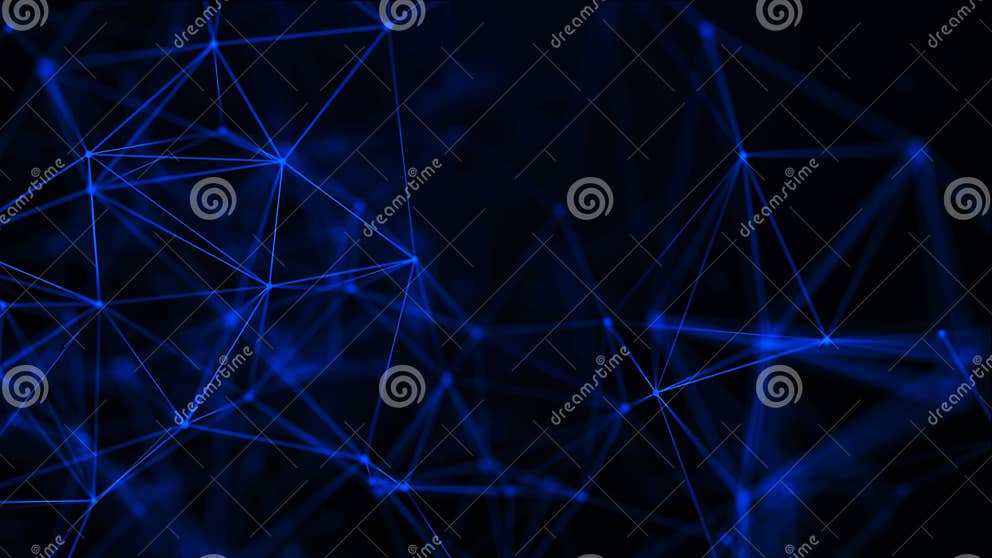 Abstract Digital Connection Moving Dots and Lines. Technology Background. Network Connection ...