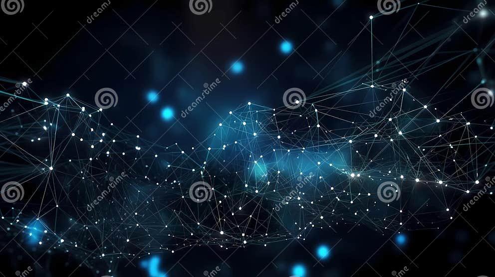 Abstract Digital Connections with Data and Blockchain Technology Stock ...