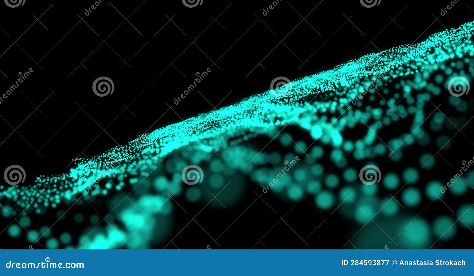 Abstract Digital Cyber Wave with Moving Particles, Futuristic ...