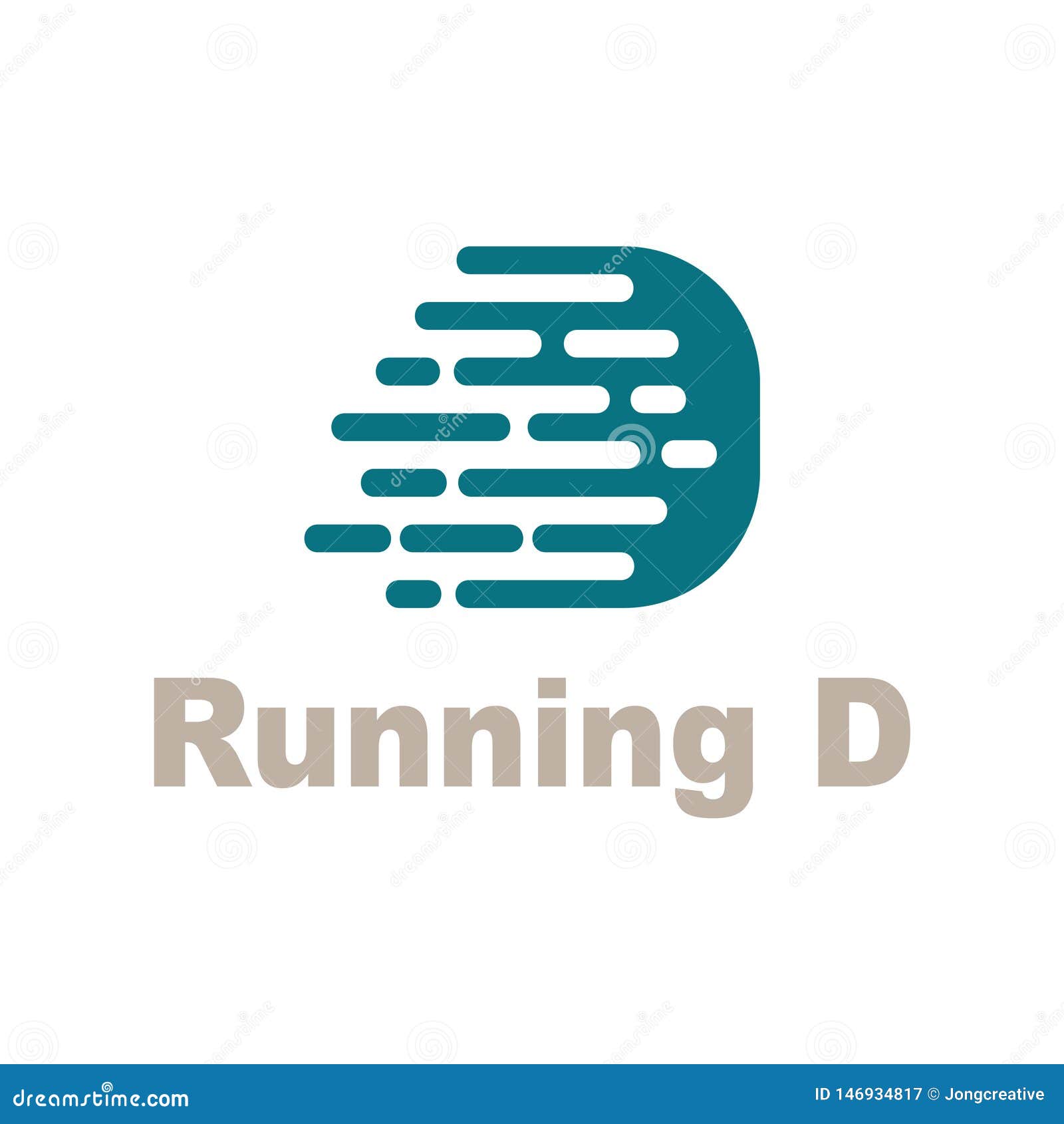 Abstract Digital D Fast Movement Logo Illustration Template Stock ...