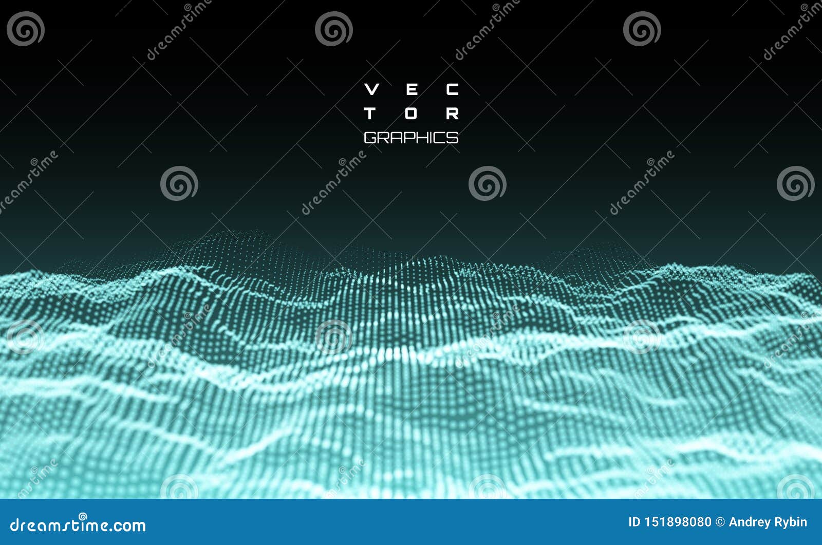 Abstract Digital 3d Wireframe Tech Landscape Background Stock Vector ...