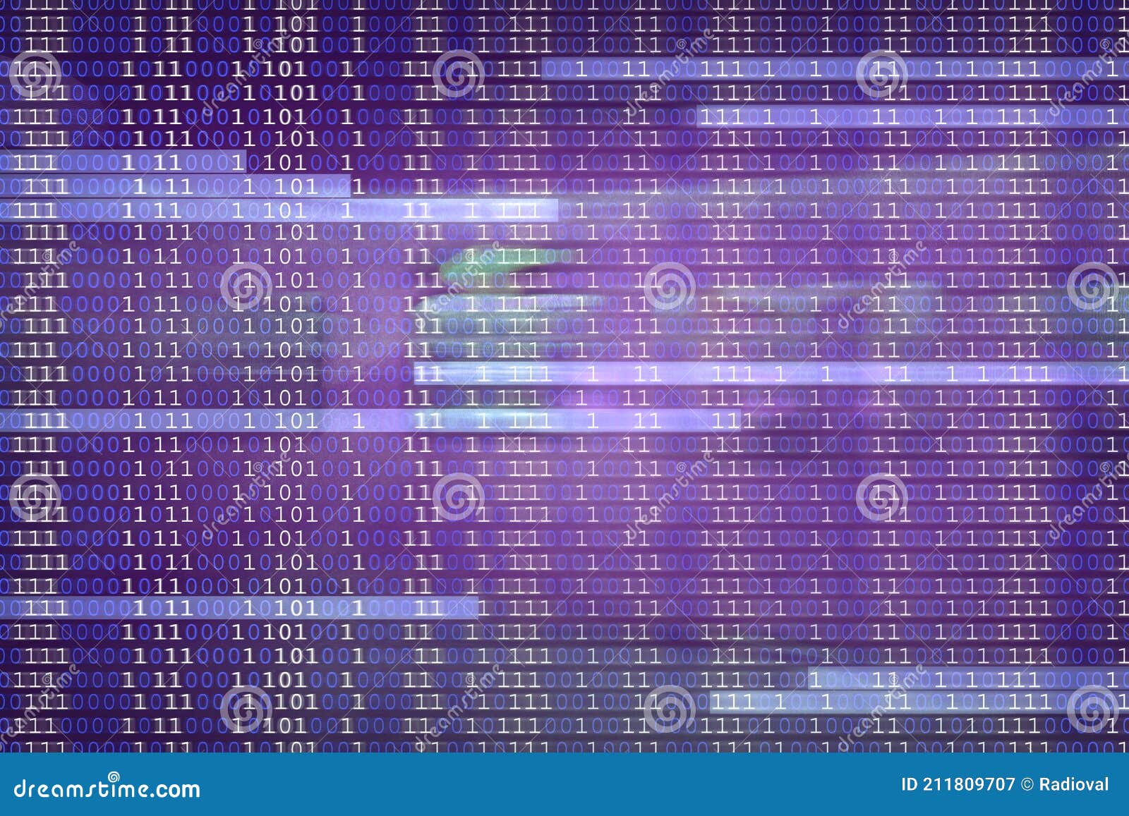 Abstract Digital, Dark Purple, Technological Background. with Code ...