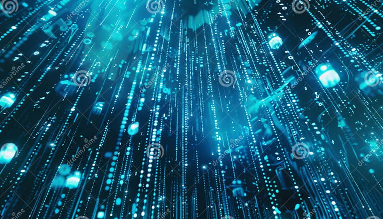 Abstract Digital Data Rain stock image. Image of rain - 354039729