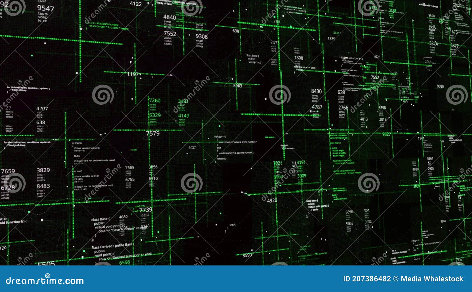 Abstract Digital Data Report of an Enterprise, Seamless Loop. Animation ...