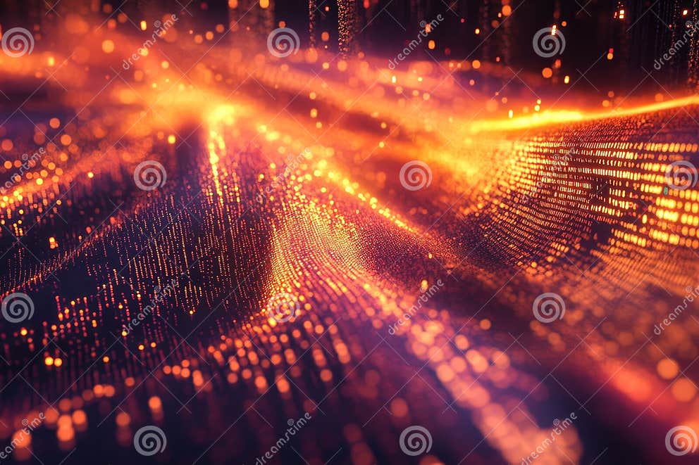 Abstract Digital Data Stream with Binary Code Flow Stock Illustration - Illustration of ...