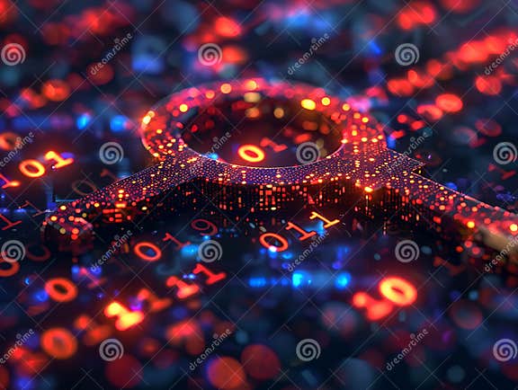 Abstract Digital Data Stream Encryption Visualization Stock ...