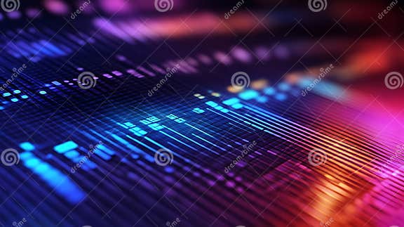 Abstract Digital Data Stream Visualization Neon Colors Stock ...