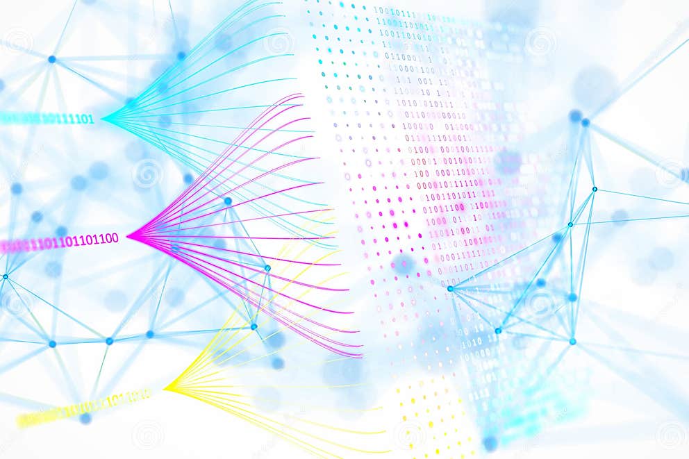 Abstract Digital Data Visualization With Binary Code And Network 7222