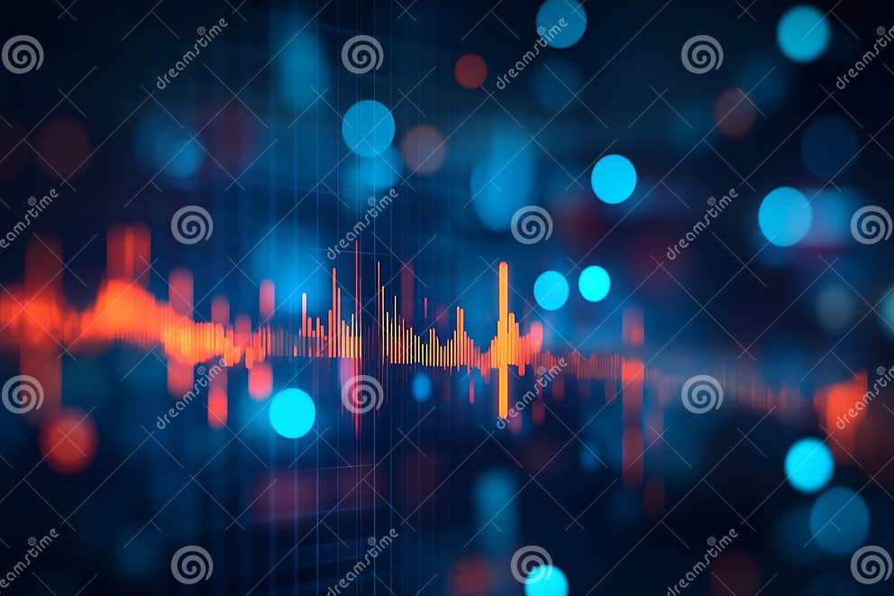 Abstract Digital Data Visualization with Bokeh Lights Stock Illustration - Illustration of ...
