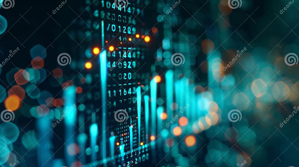 Abstract Digital Data Visualization, Generative AI Stock Photo - Image ...