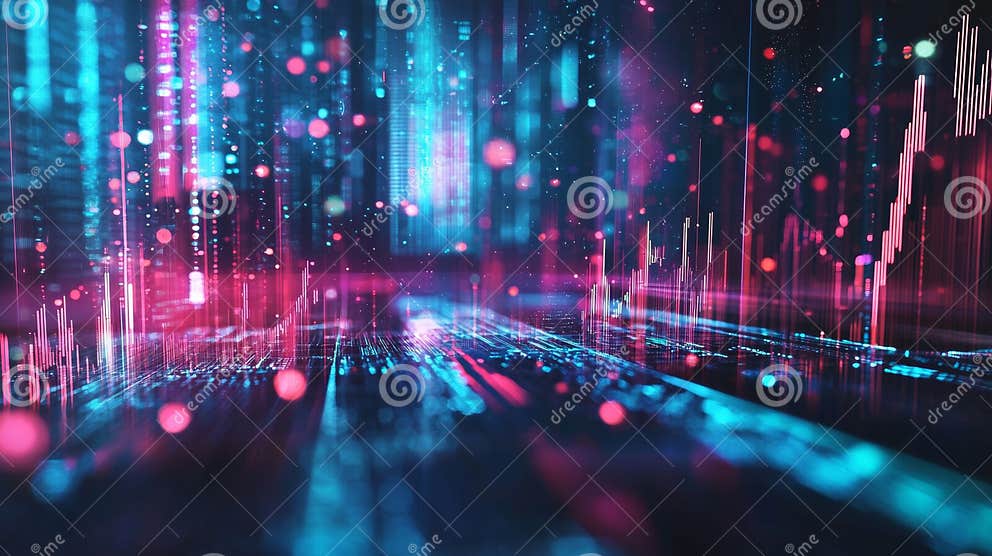 Abstract Digital Data Visualization with Vibrant Colors Stock Image ...