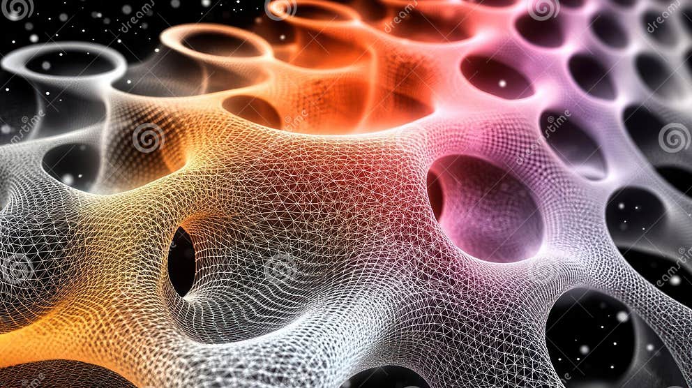 Abstract Digital Design Featuring a Mesh-like Structure with Vibrant ...