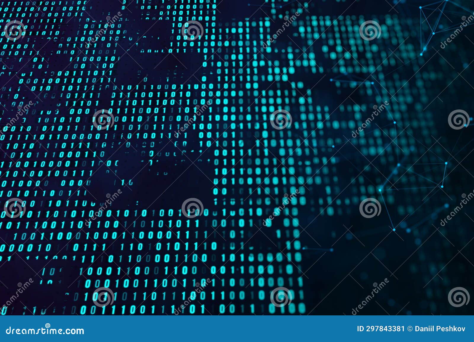 Abstract Digital Dots Binary Coding Backdrop Digital Data Concept Stock Illustration