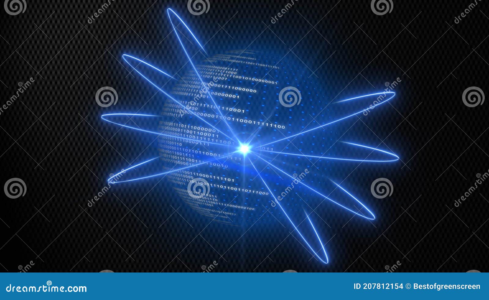 Abstract Digital Earth with Binary Code in Blue Design on Dark ...