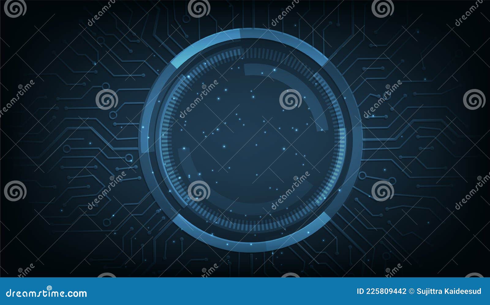 Abstract Digital Electric Circuit Circle Background. Stock Vector ...