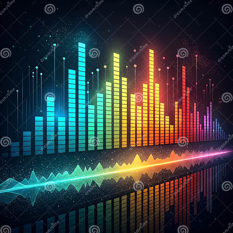 Abstract Digital EQ Equalizer. Sound Wave Design Element Stock Image ...