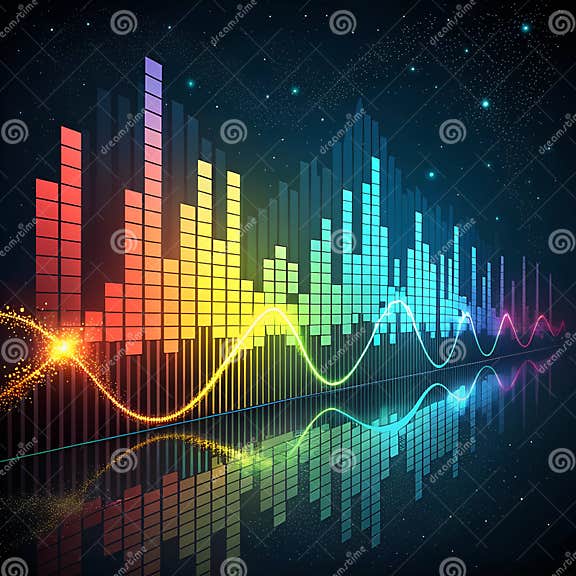 Abstract Digital EQ Equalizer. Sound Wave Design Element Stock Photo - Image of music, radio ...