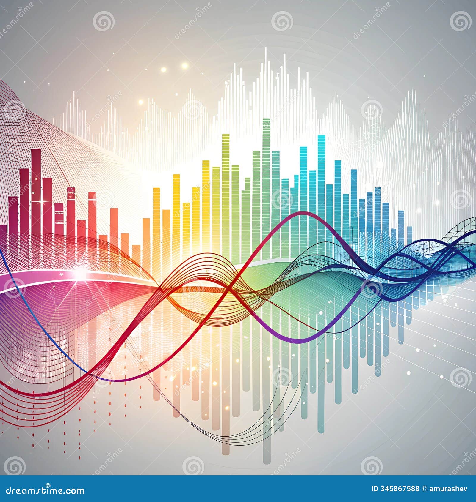 Abstract Digital EQ Equalizer. Sound Wave Design Element Stock Photo ...