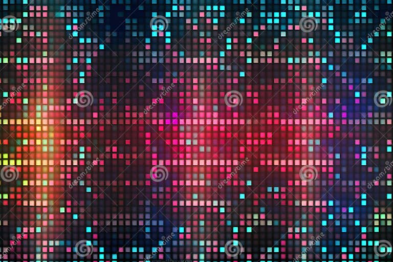 Abstract Digital Equalizer Background with Colorful Pixels. Vector ...