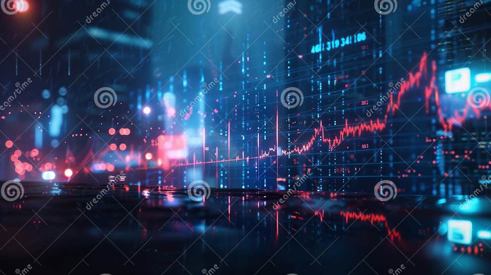 Abstract Digital Financial Data Visualization, Generative AI Stock Photo - Image of dynamic ...