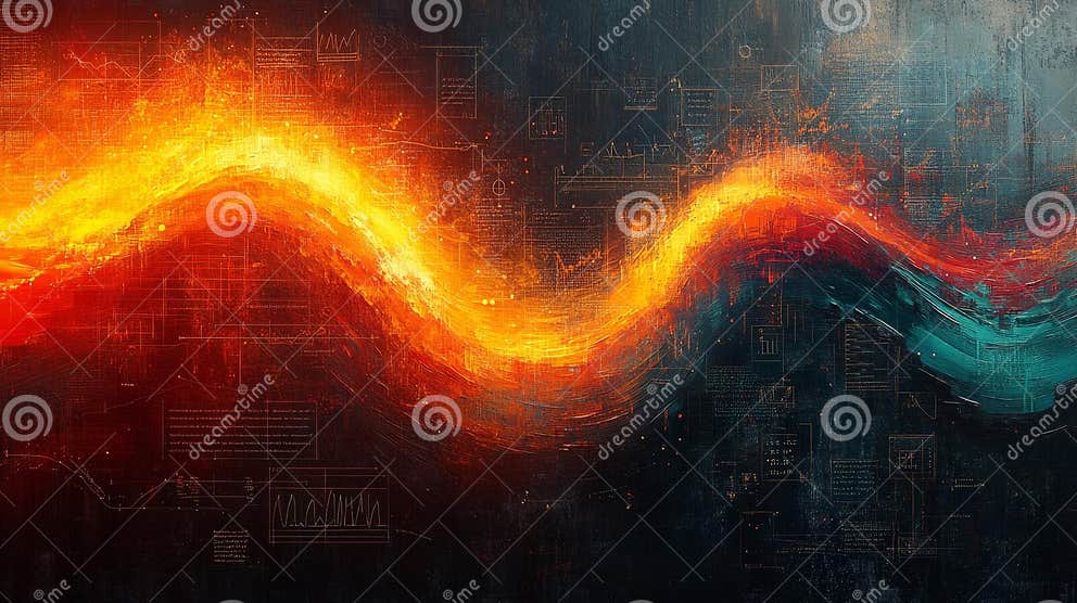 Abstract Digital Flame with Data Streams Generative AI Stock ...