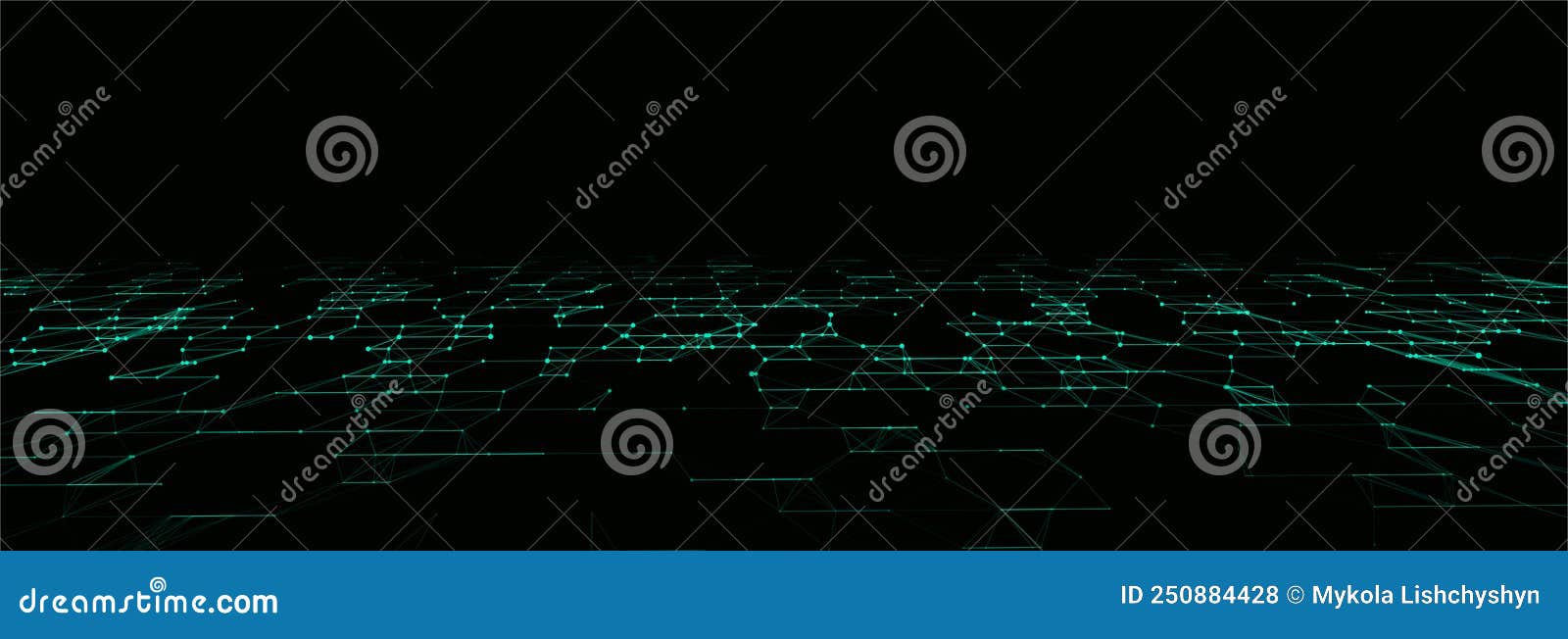 Abstract Digital Flow Particles. Cyber Network Connection Background ...