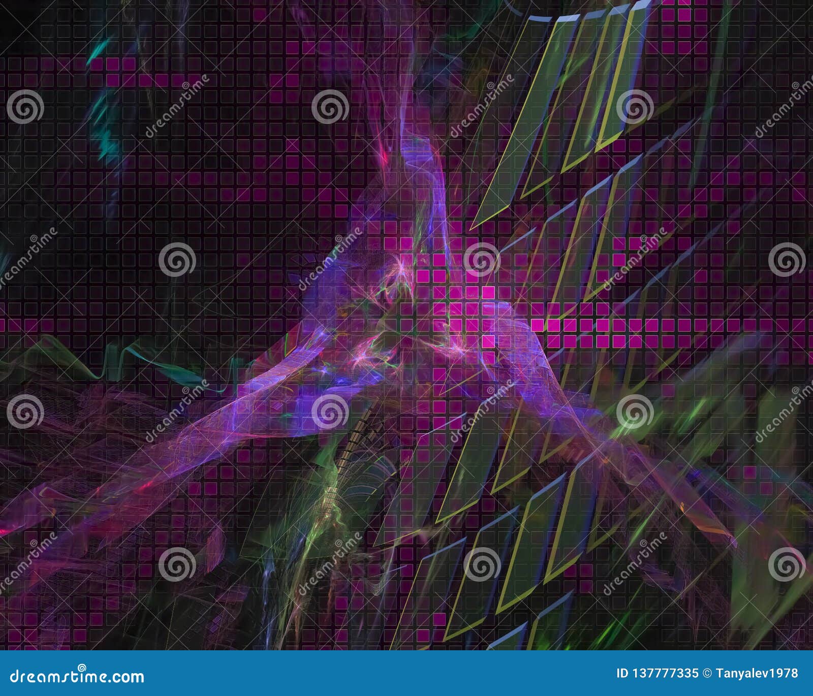 Abstract Digital Fractal Dream Banner Explosion Template Dynamic ...