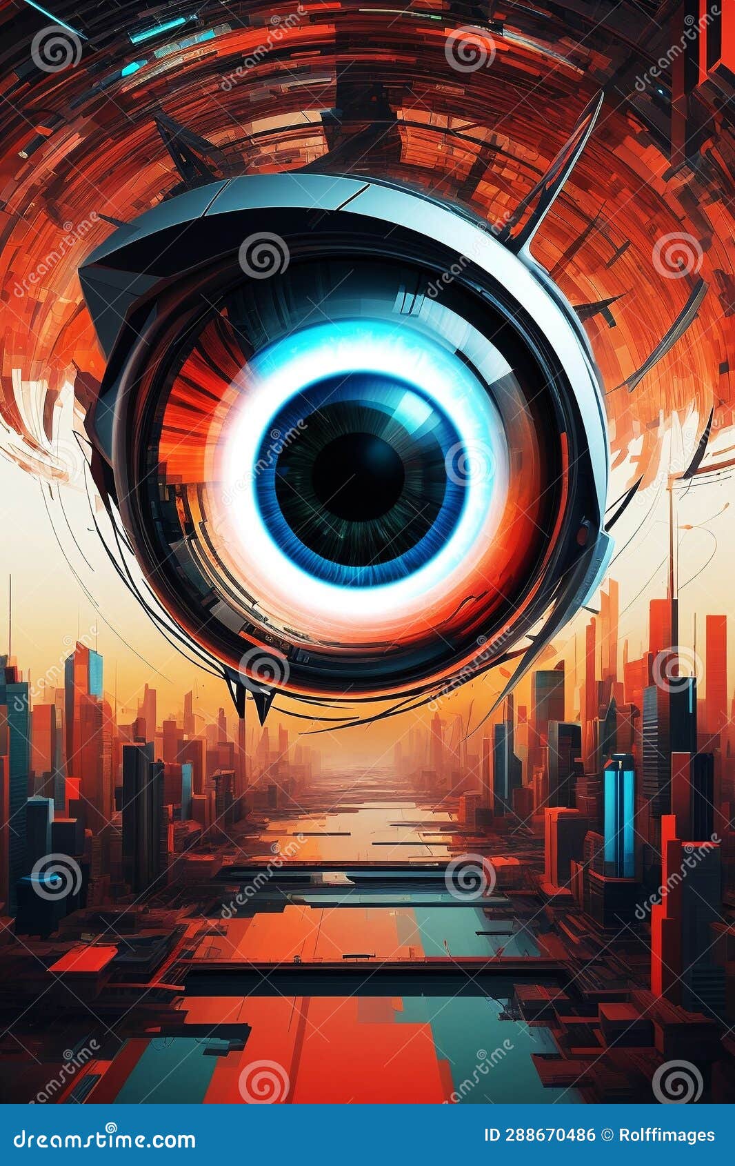 Abstract Digital Futuristic Eye Stock Photo - Image of cyberspace ...