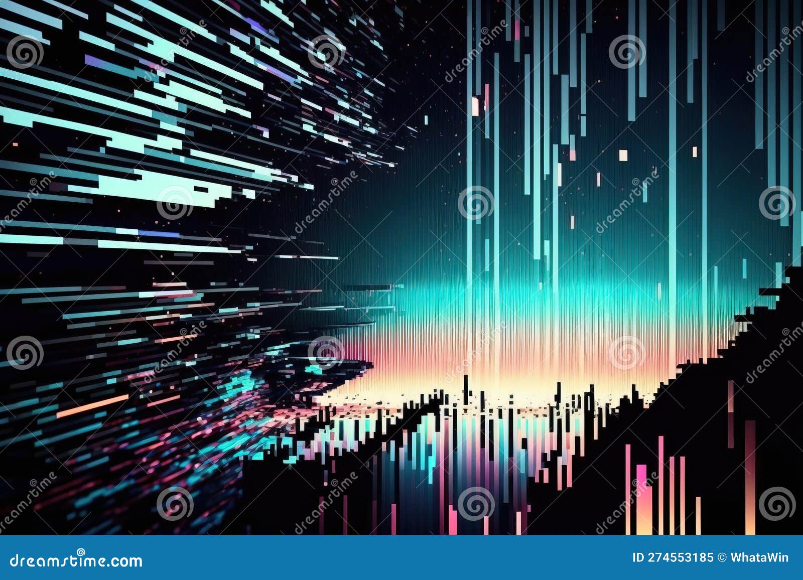 Abstract Digital Glitch Background. Ai Generative Illusration Stock ...