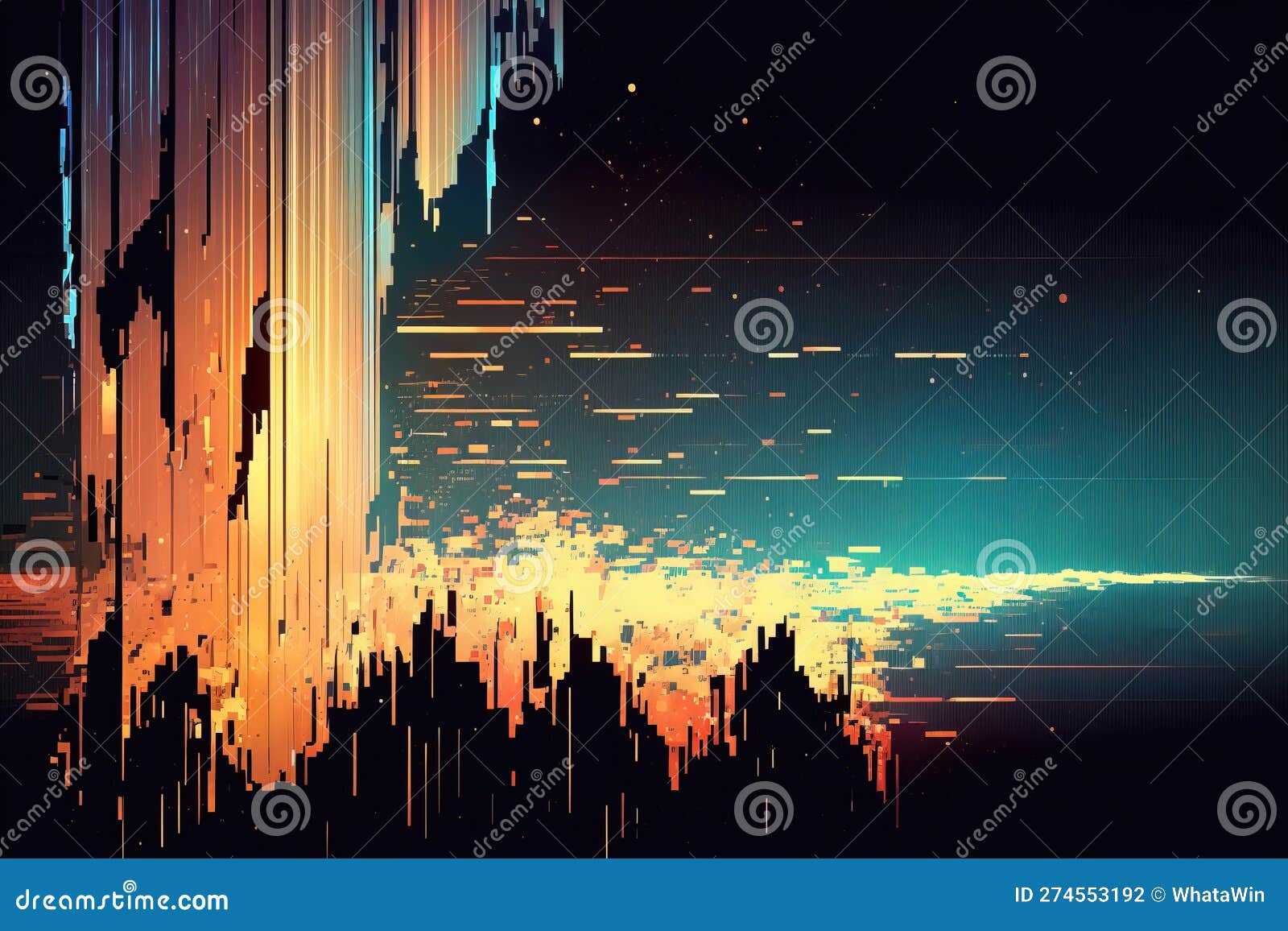 Abstract Digital Glitch Background. Ai Generative Illusration Stock ...