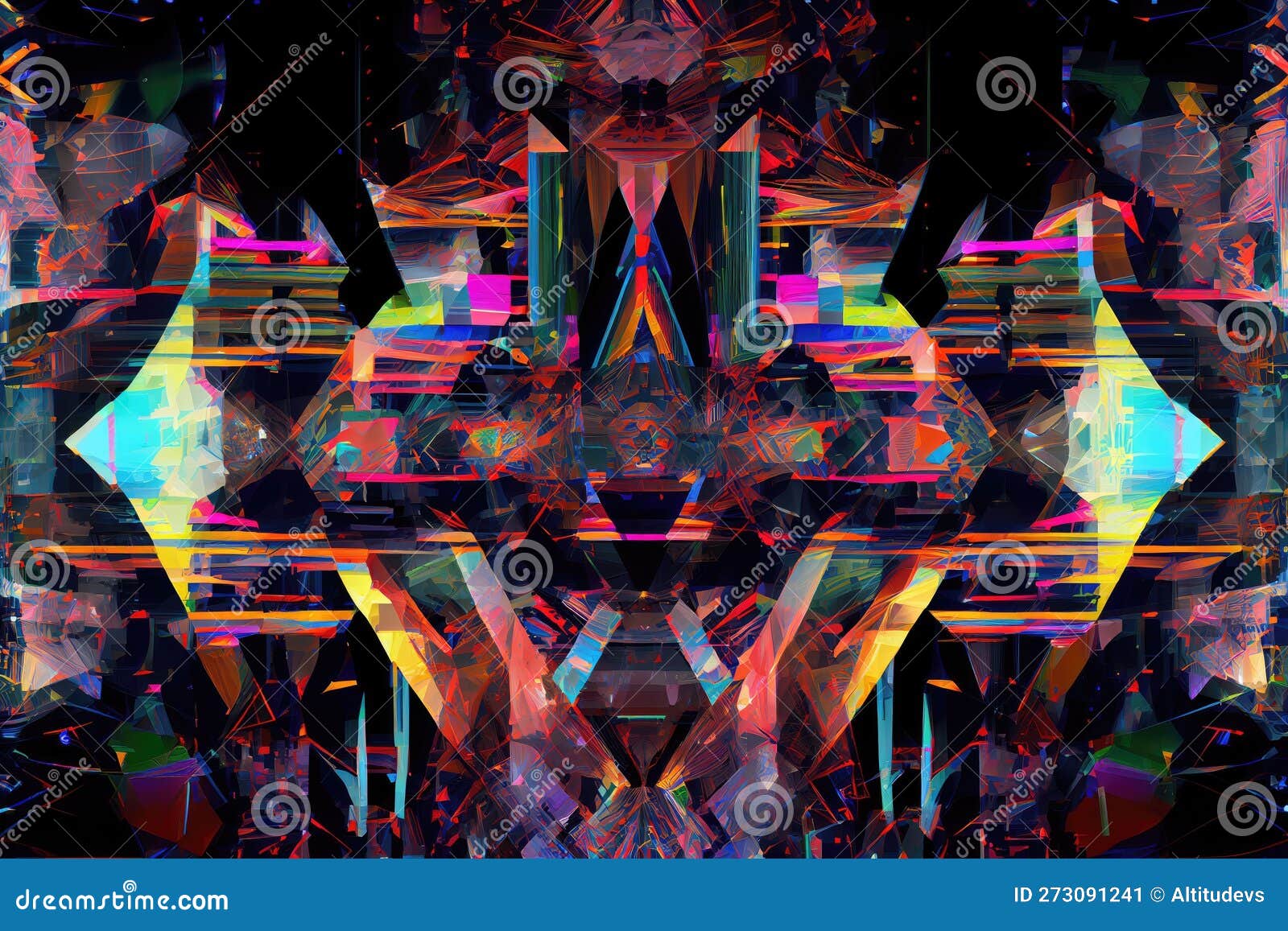 An Abstract Digital Glitch Effect, with a Kaleidoscopic Array of Colors ...