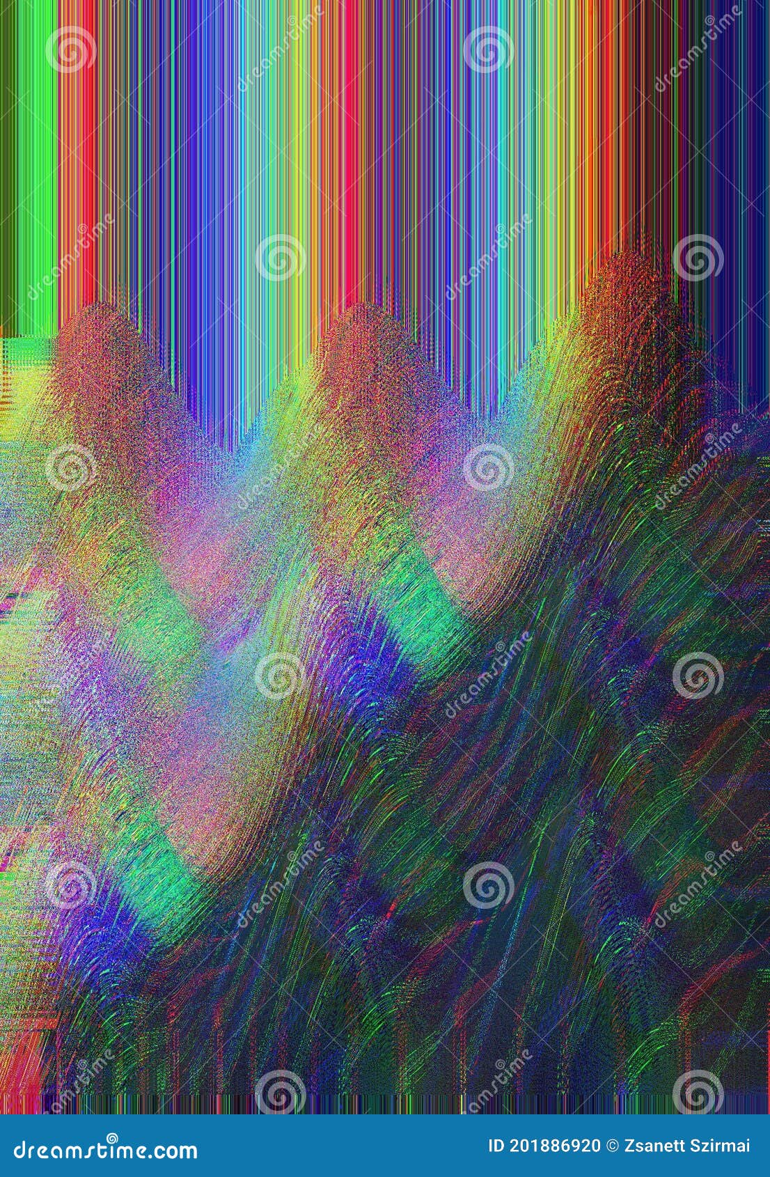 Abstract Digital Glitch Wave Paint 2 Stock Illustration - Illustration ...
