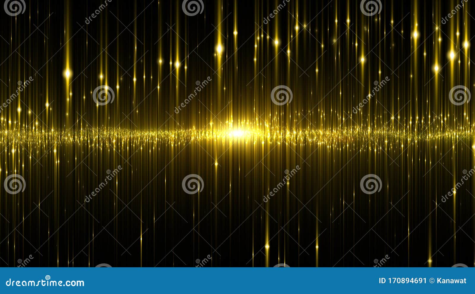 Abstract Digital Glowing Neon Light Gold Color Background Stock Image ...